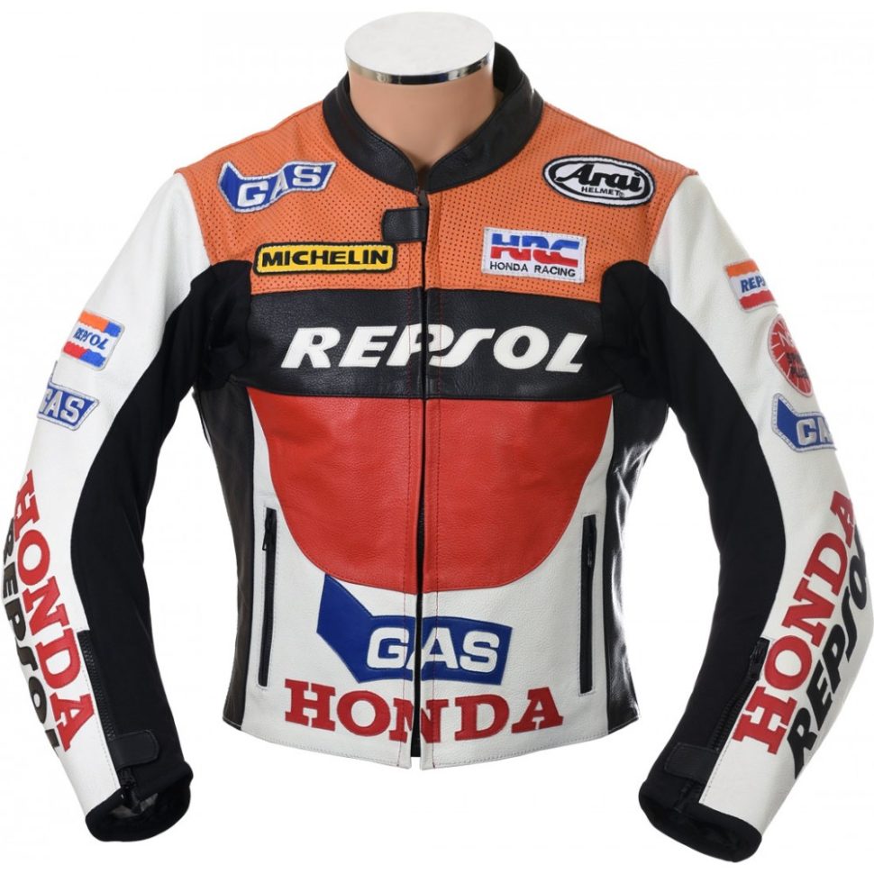 Honda Repsol Biker Leather Jacket | JACKETS JUNCTION