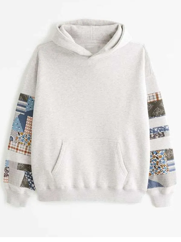 Abercrombie Patchwork Hoodie | Patchwork Sleeve Hoodie
