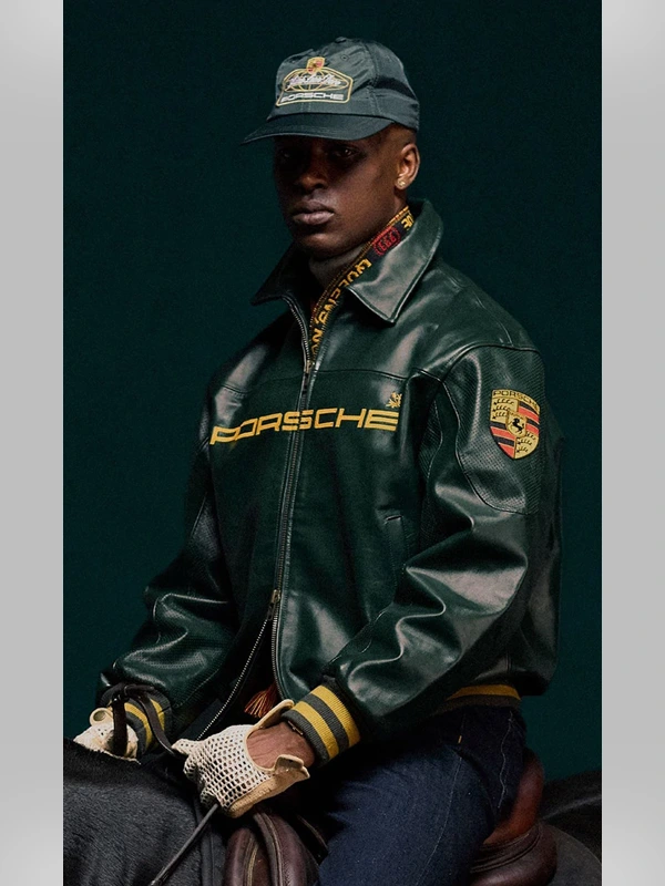 Shop Aime Leon Dore Porsche Leather Jacket | ALD x Porsche