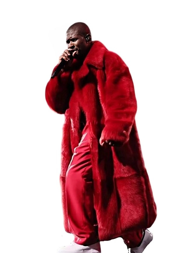 Usher Red Fur Coat | 2024 Past Present Future Tour Usher Coat