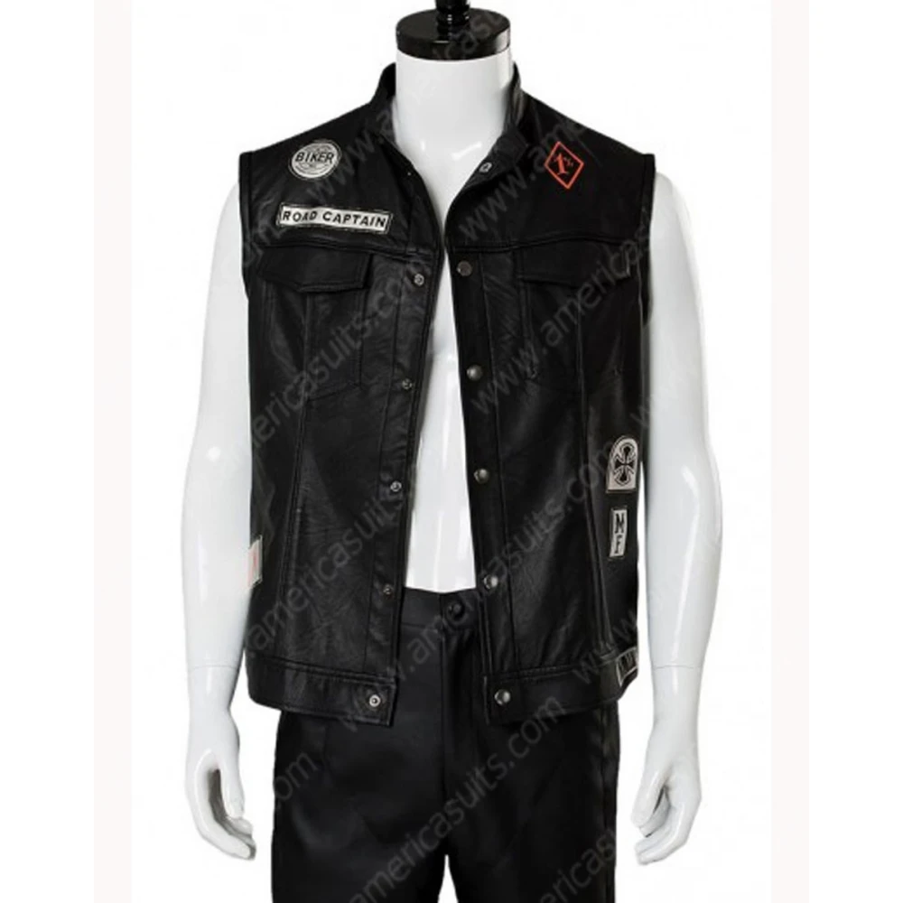 Deacon St. John Days Gone Black Leather Vest JACKETS JUNCTION