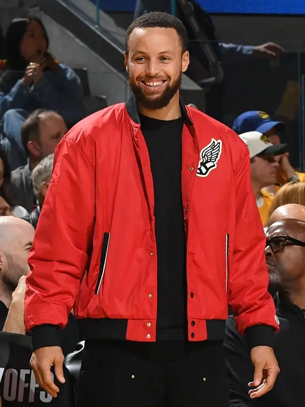 Steph Curry Red Jacket | Steph Curry UA Icon Varsity Jacket
