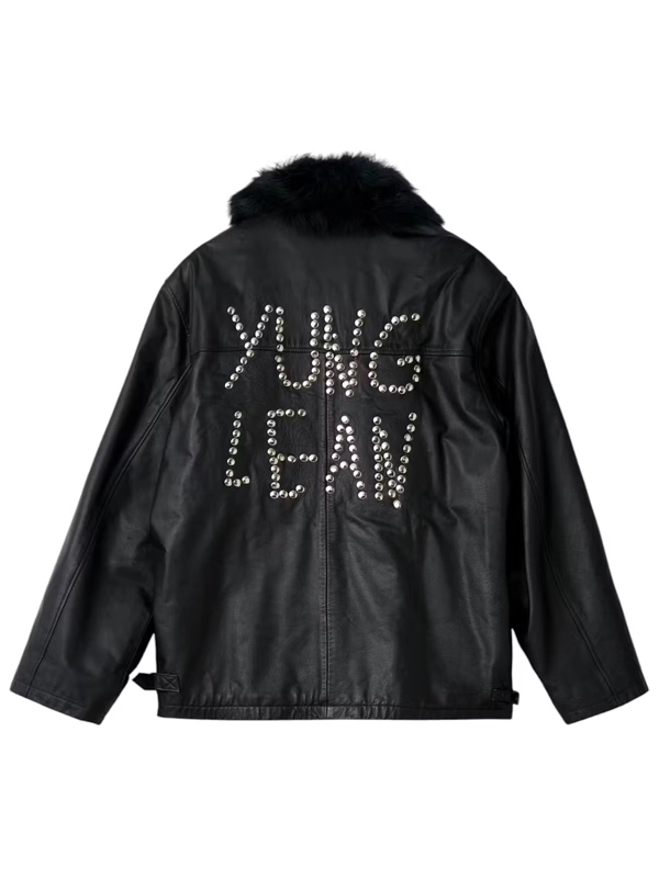 Yung Lean World Affairs Leather Jacket Black