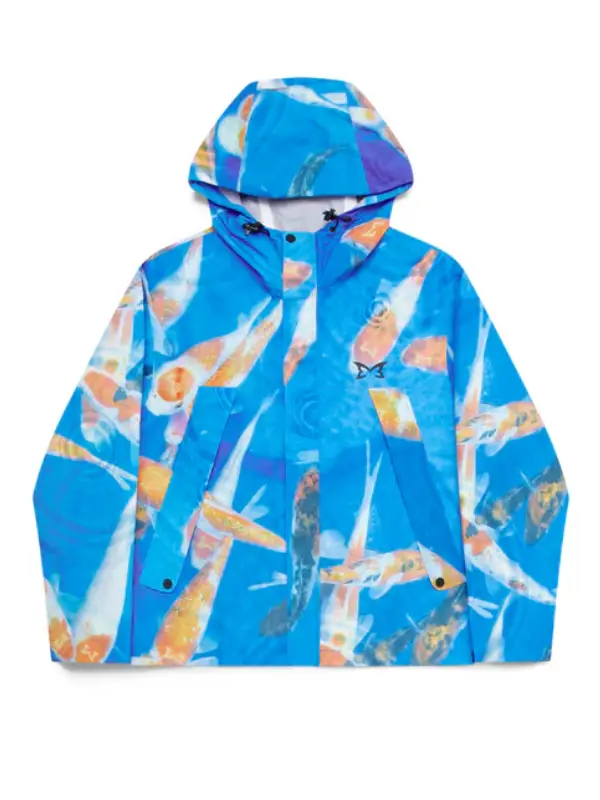 Fish Printed Metra Koi Jacket Blue | Jackets Junction