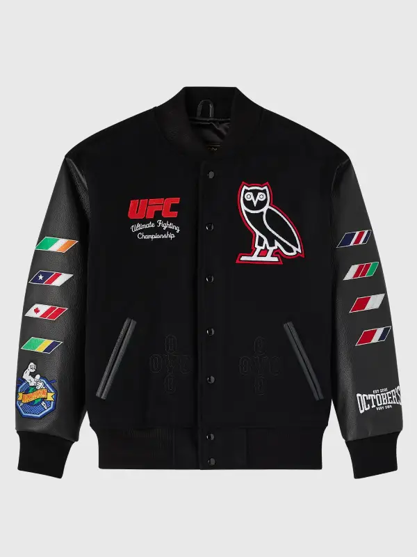 OVO x UFC Championship Varsity Jacket Black
