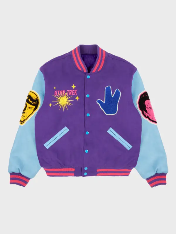 Kid Cudi Star Trek Light Year Varsity Jacket Purple/Blue