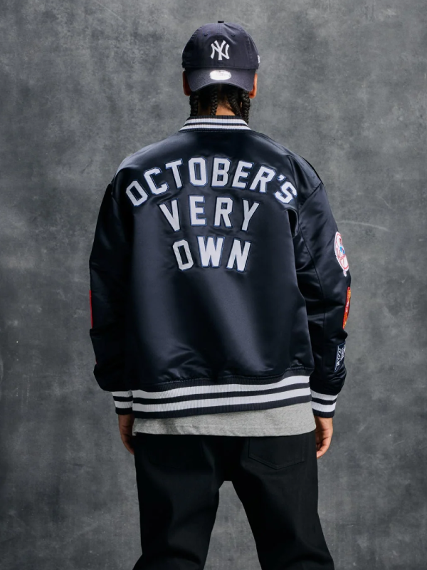 OVO x New Era x MLB Yankees Varsity Jacket Black