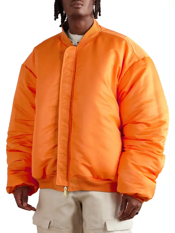 VETEMENTS Oversized Leather Bomber Jacket Green