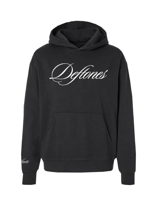Deftones Hoodie | Deftones Embroidered Script Logo Hoodie