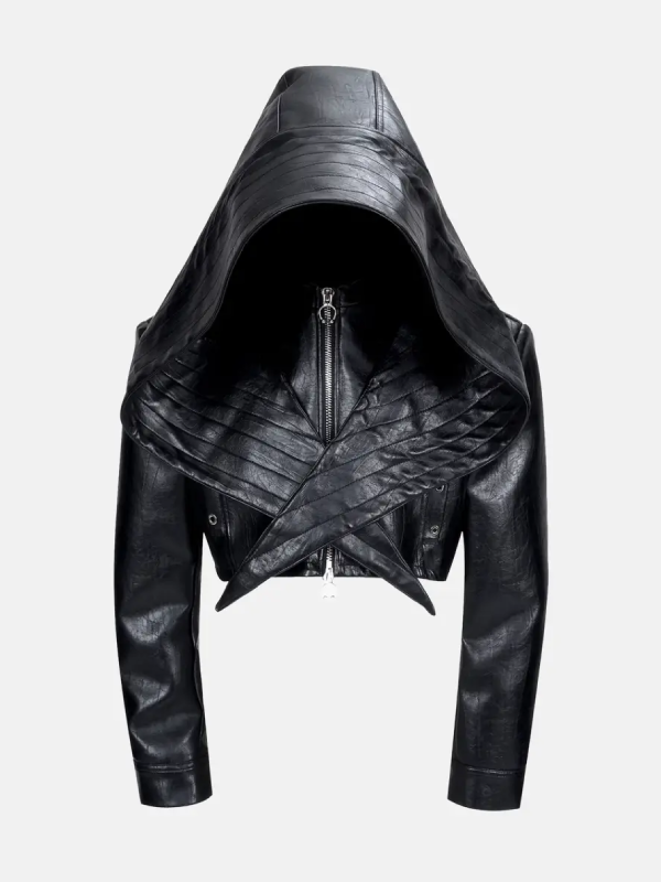 Bat Hat Hooded Short Jacket Black | Halloween Bat Hat Jacket