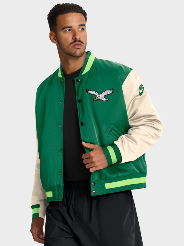 Philadelphia Eagles Nike Rewind Legacy Bomber Jacket