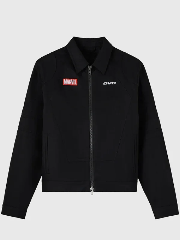 OVO Marvel Ghost Rider Denim Moto Jacket Black