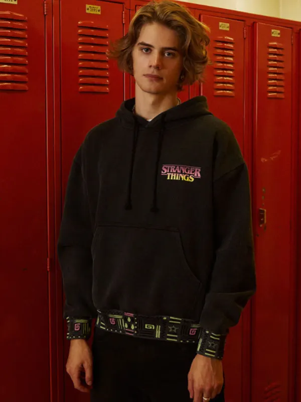 Stranger Things x PacSun Upside Down Hoodie Black